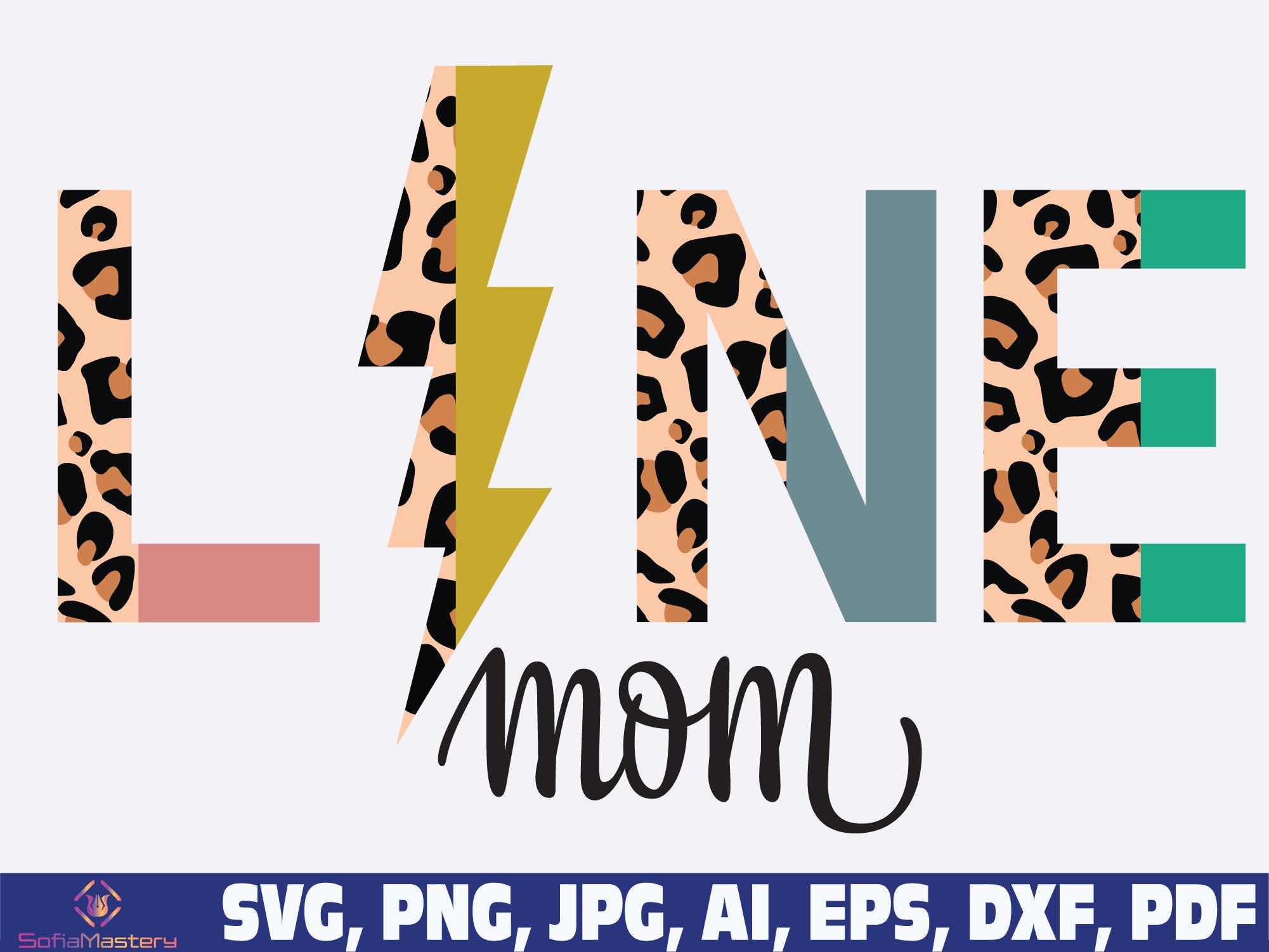 Art & Collectibles Digital Prints Prints line mom half leopard svg png ...