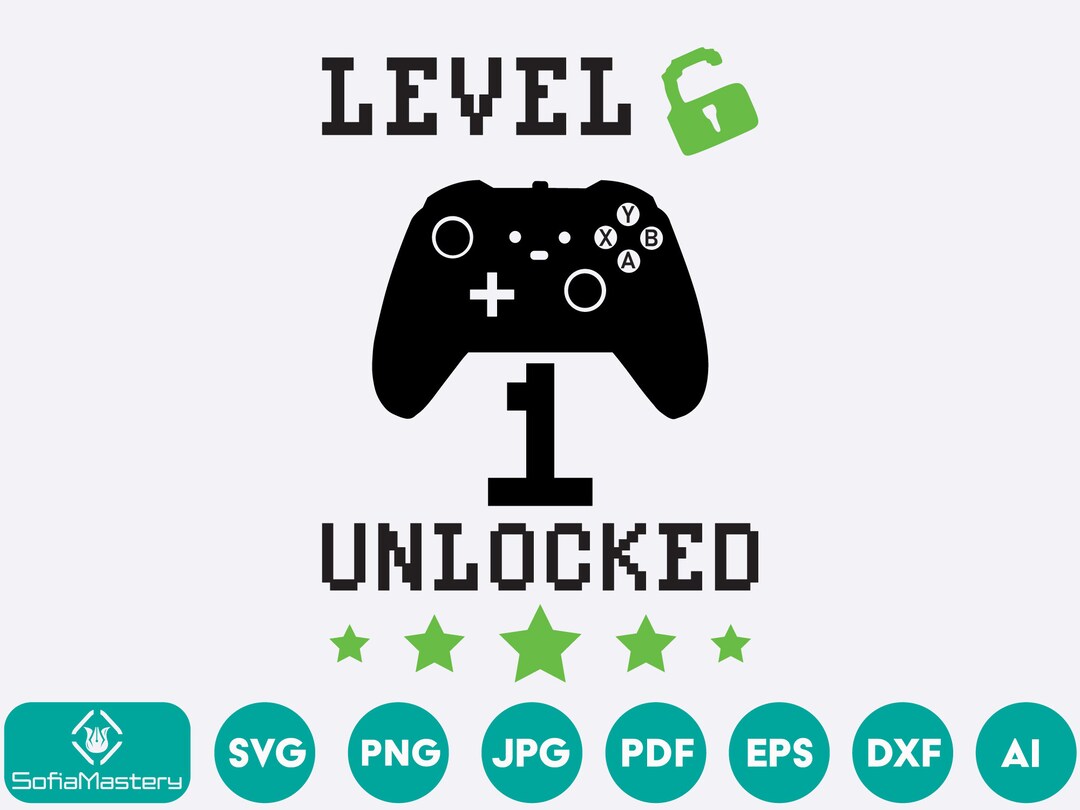 Level 1 Unlocked Svg, 1st Svg, Gamer Svg, Video Game Birthday Svg ...