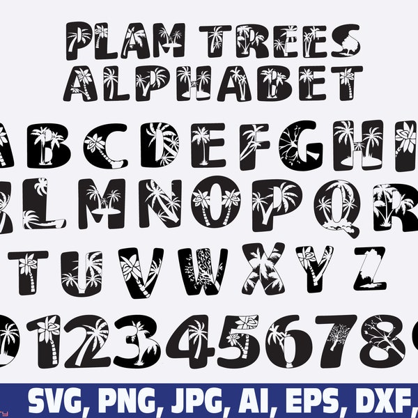 Palm Tree Monogram - Etsy