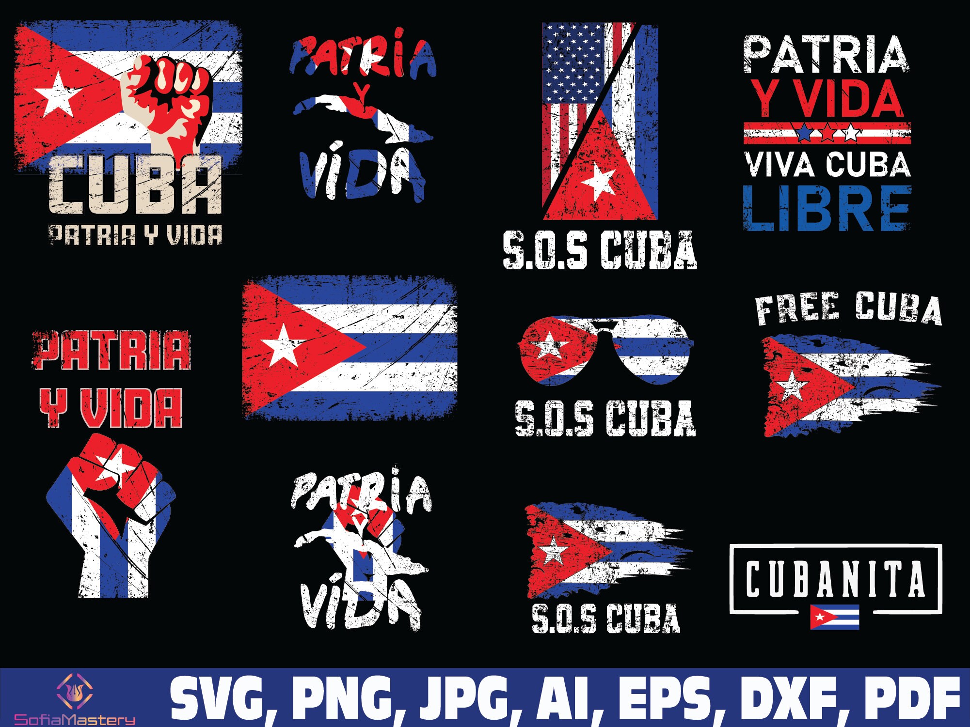 39 Patria Y Vida Cuba Cuban Svg Cuba American Flag Svg Free | Etsy UK