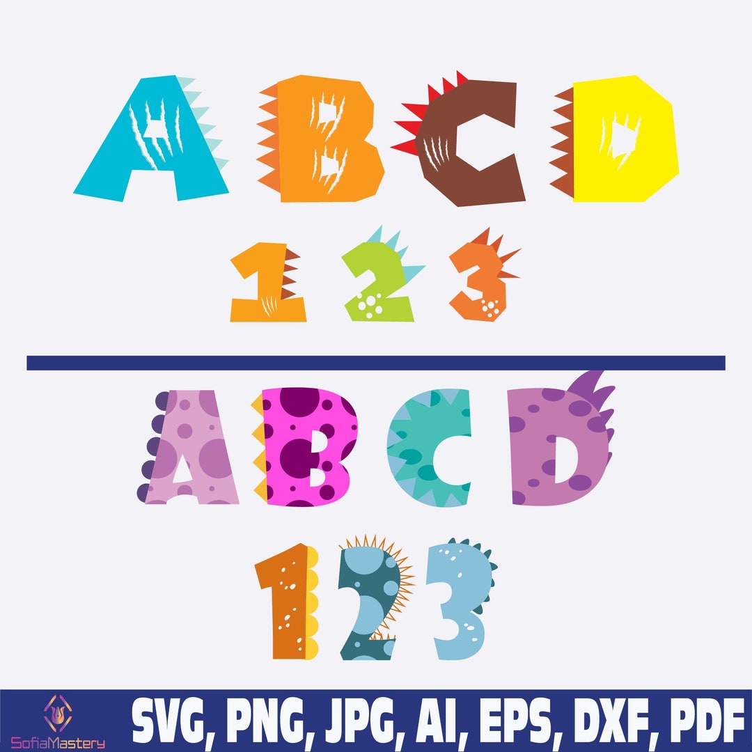 Dinosaur Font SVG, Dinosaur Alphabet, Dinosaur Cut Files, t rex font ...