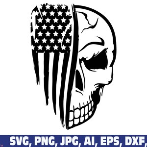 USA Skull Flag Tattered Distressed Svg Png, Flag Svg, Us Flag Svg ...