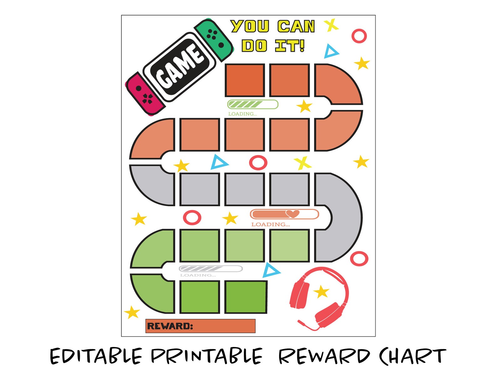Editable Video Games Reward Chart Printable Reward Chart - Etsy