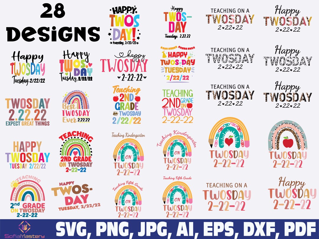 Twosday Svg Png Teaching on a Tuesday Svg Png Happy Twosday - Etsy