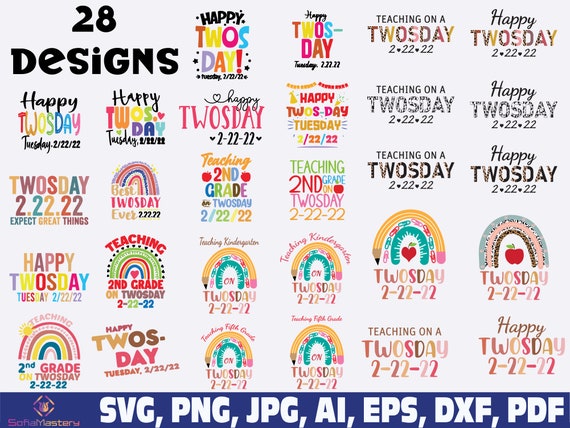 Twosday Svg Png Teaching on a Tuesday Svg Png Happy Twosday - Etsy