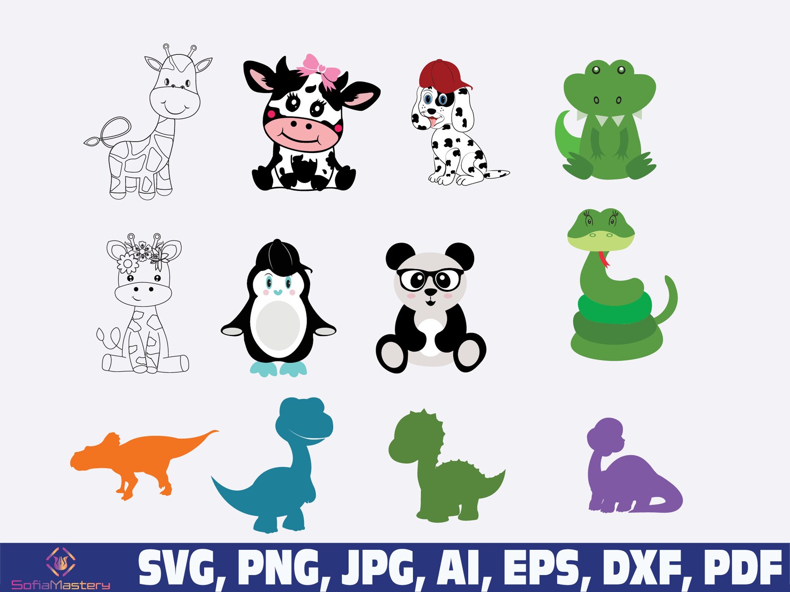 Cute Animals Svg Baby Animals Svg Baby Dinosaur Svg Safari - Etsy
