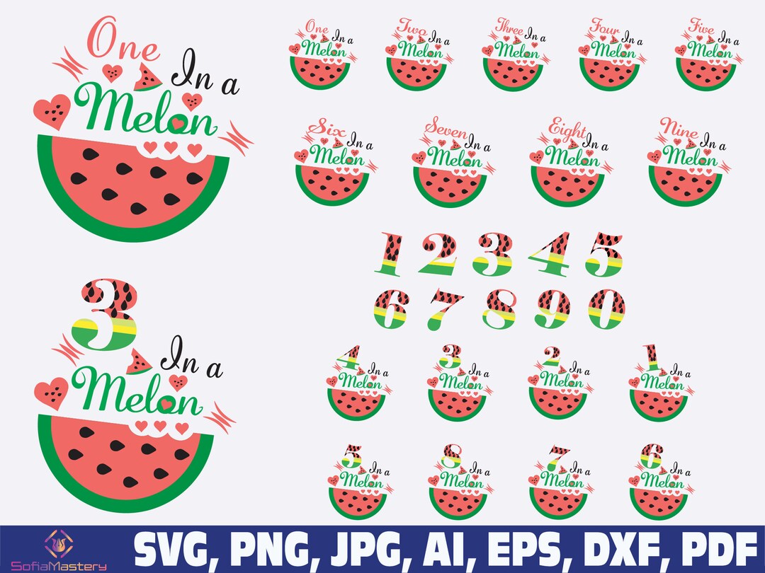 In a Melon Svg Watermelon Birthday Svg Png Watermelon Svg - Etsy