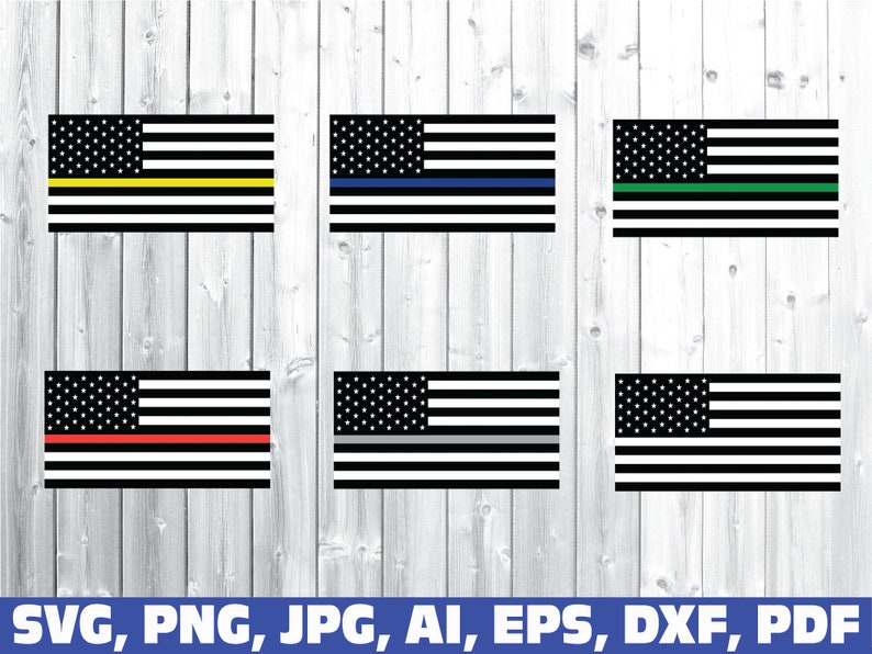 American Flag First Responders Thin Line SVG First Responder - Etsy