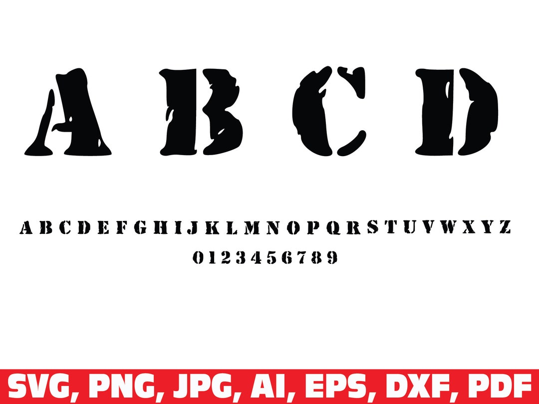 Stencil Font Svg Stencil Letters Alphabet Svg Stencil Svg - Etsy Australia