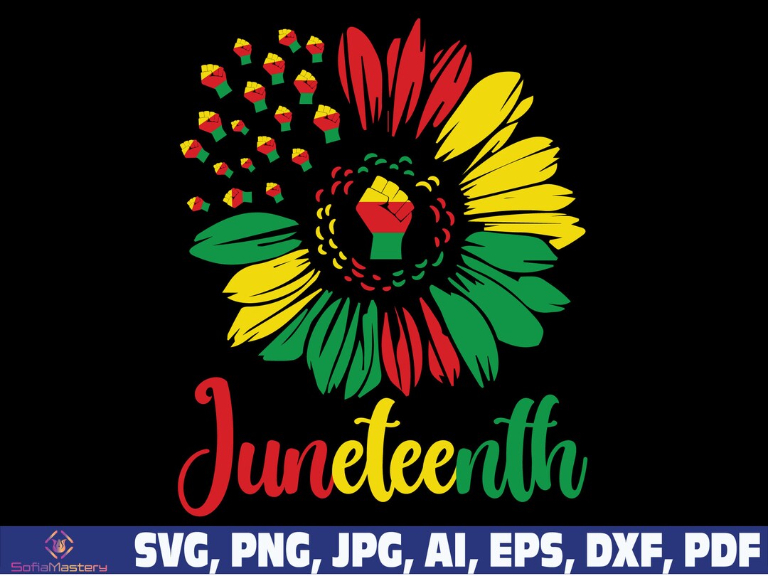 Juneteenth Sunflower Svg Png, Black History, Free Ish Since 1865 Svg ...
