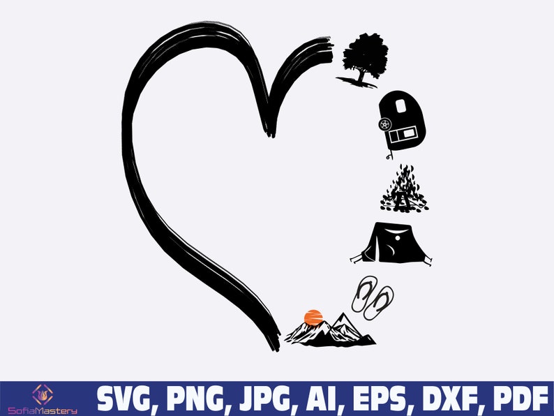 Camping Heart Svg Png Camping Svg Heart Svg Love to Camp - Etsy