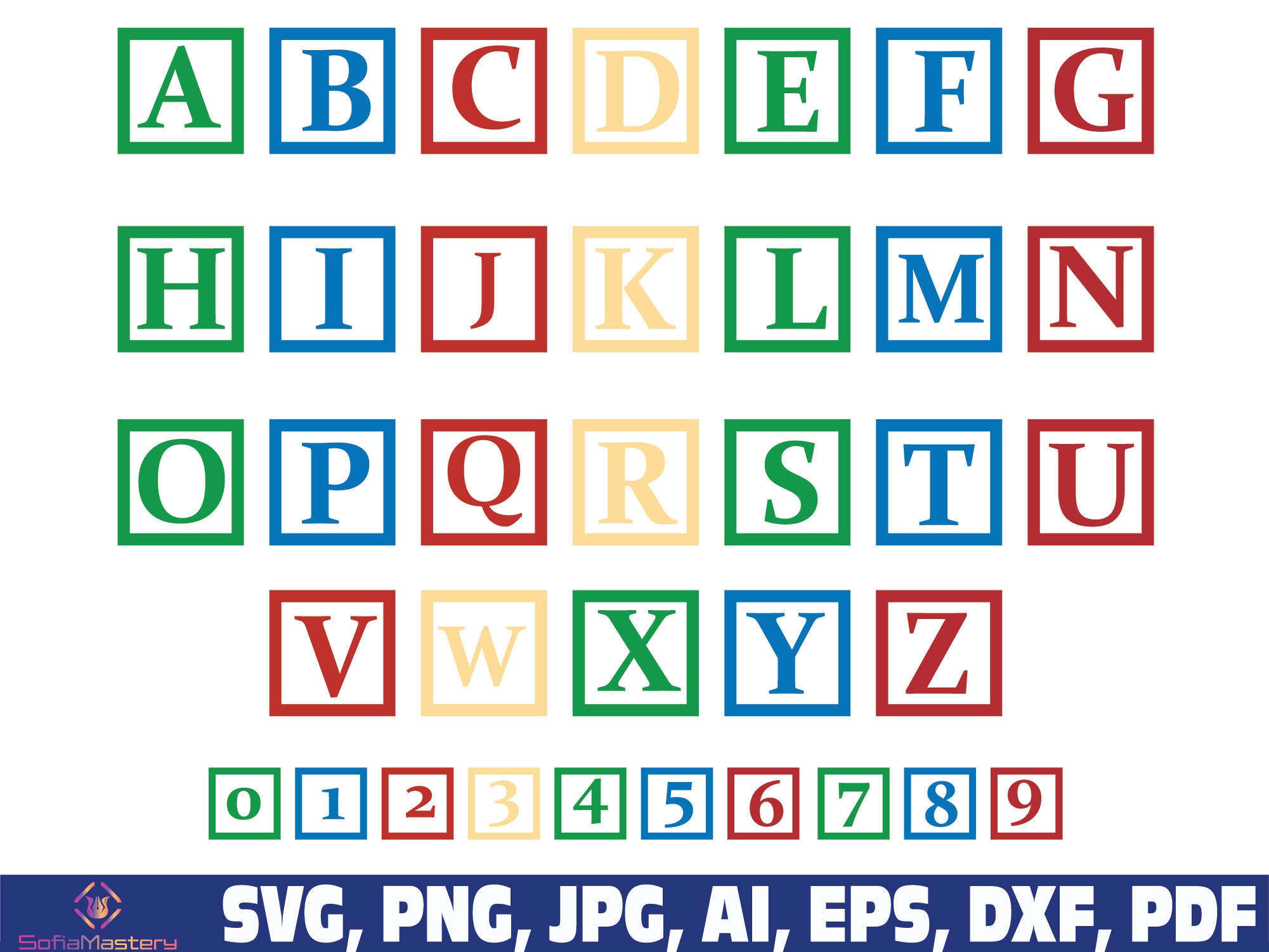 Block Alphabet Svg Block font svg BUILDING BLOCKS SVG Block | Etsy