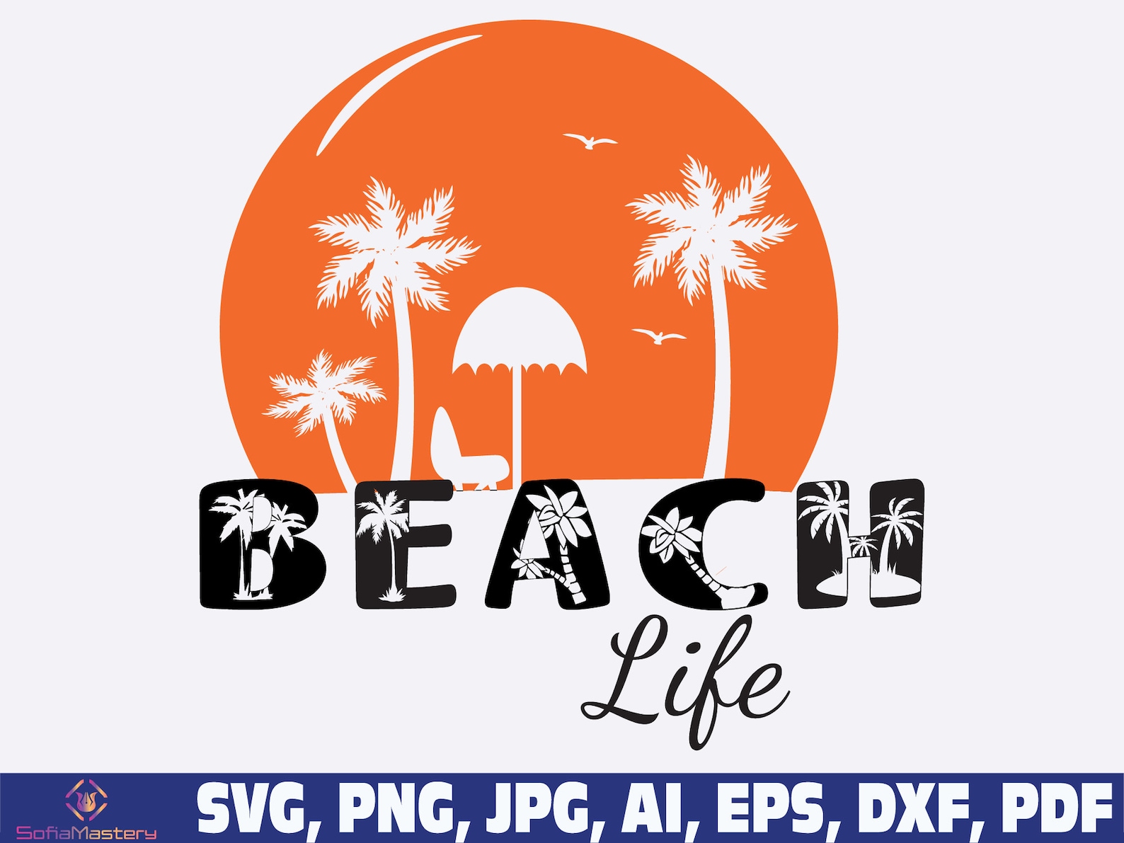 Beach Life Svg Palm Trees Svg Beach Png Svg Summer Svg - Etsy
