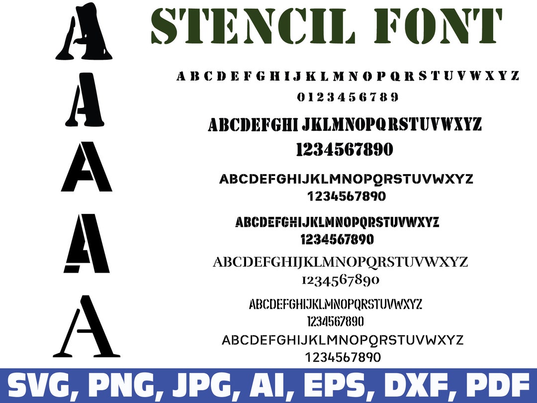 Stencil Font Svg Stencil Letters Alphabet Svg Stencil Svg - Etsy Ireland