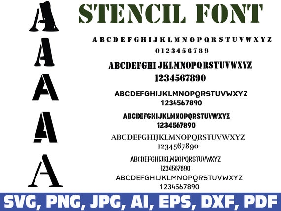 Stencil svg Stencil Monogram Font STENCIL Letters Svg Stencil Alphabet ...