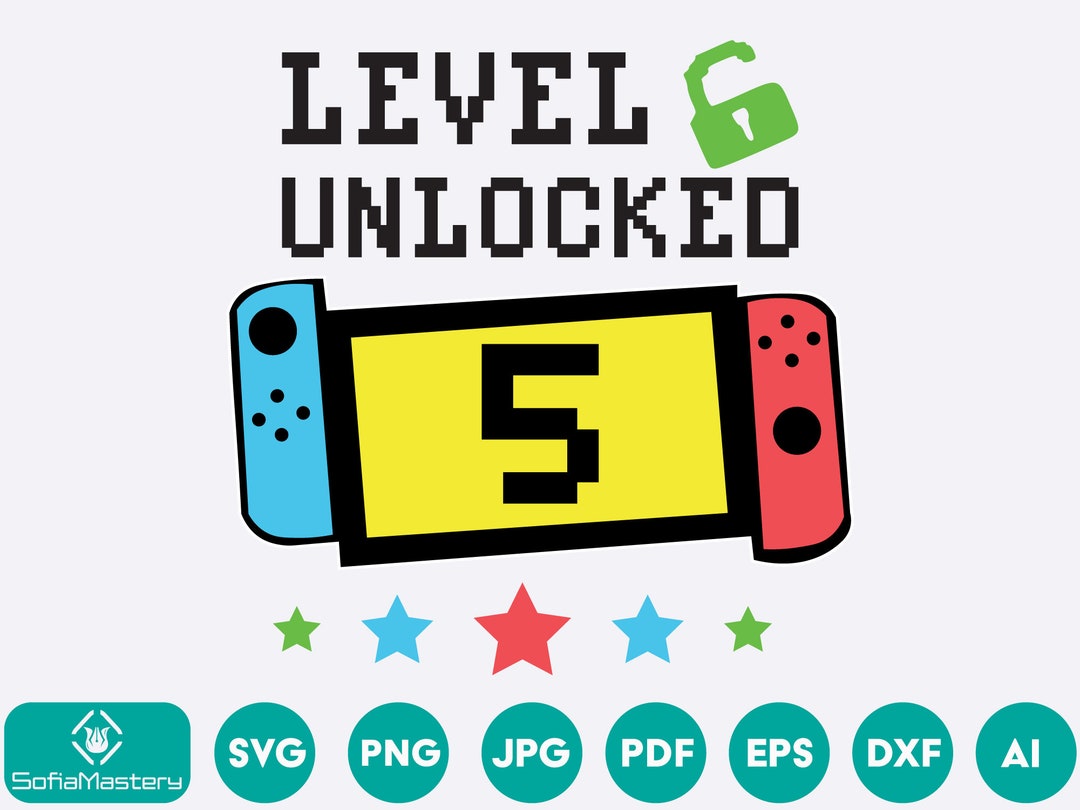 Level 5 Unlocked Svg 5th Svg Gamer Svg Video Game Birthday - Etsy