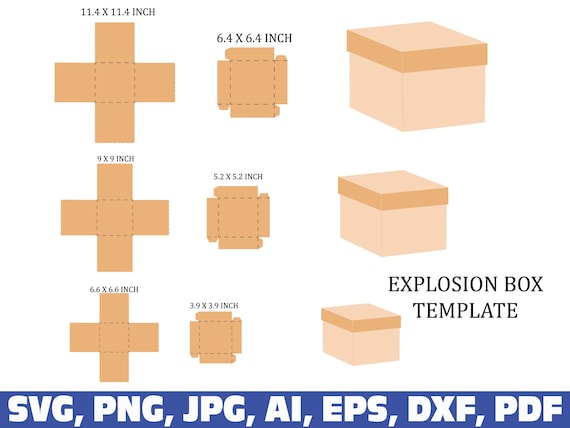 Square Box Template Box Template Svg Gift Box Template - Etsy Australia