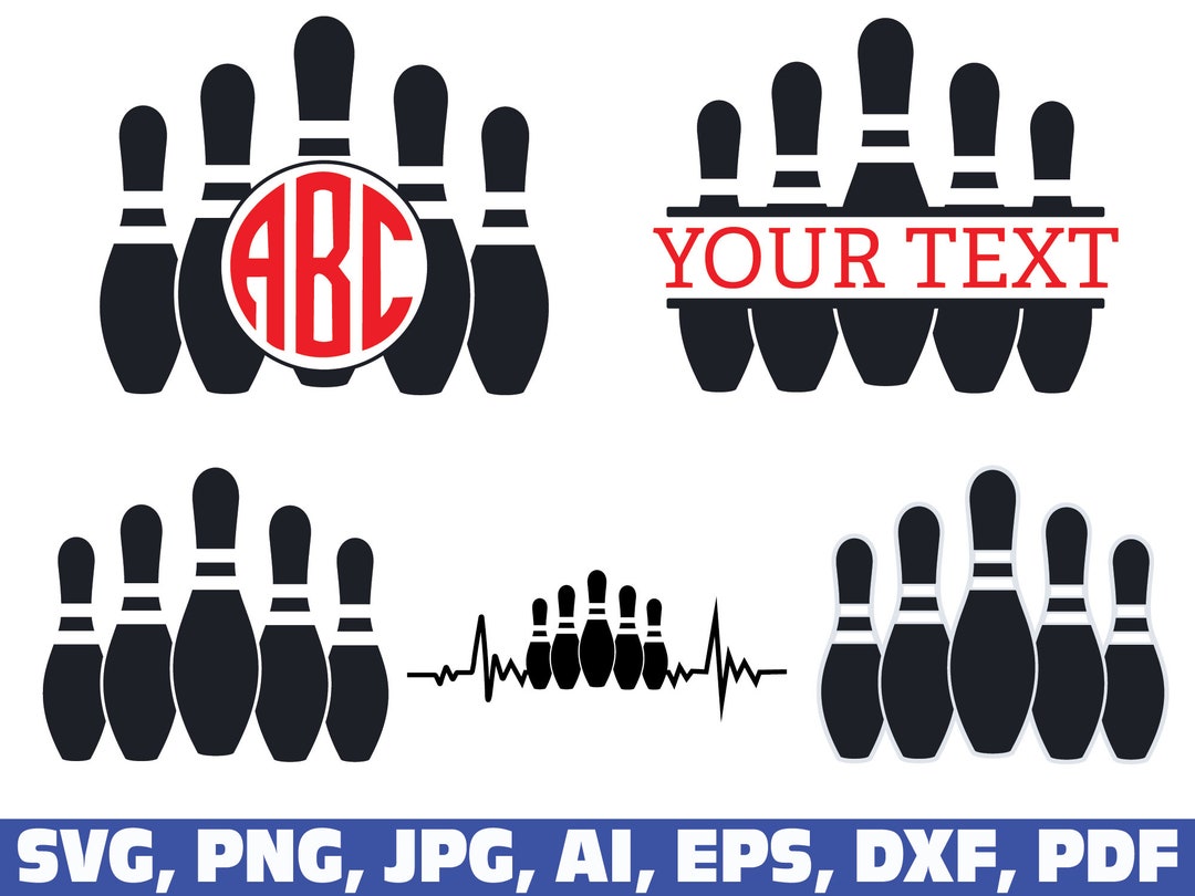 Bowling Svg, Bowling Svg Files, Bowling Monogram Svg, Bowling Split ...