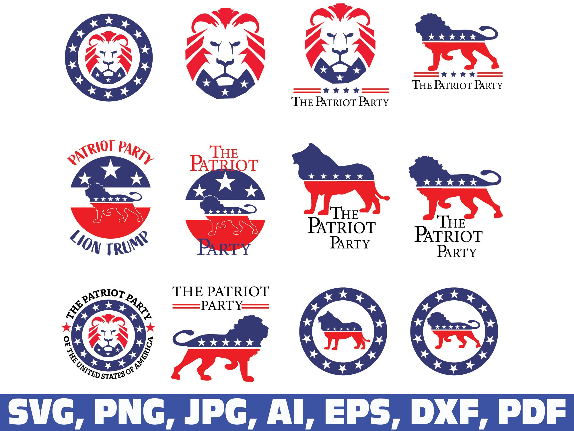 The Patriot Party SVG lion patriot party svg trump lion | Etsy