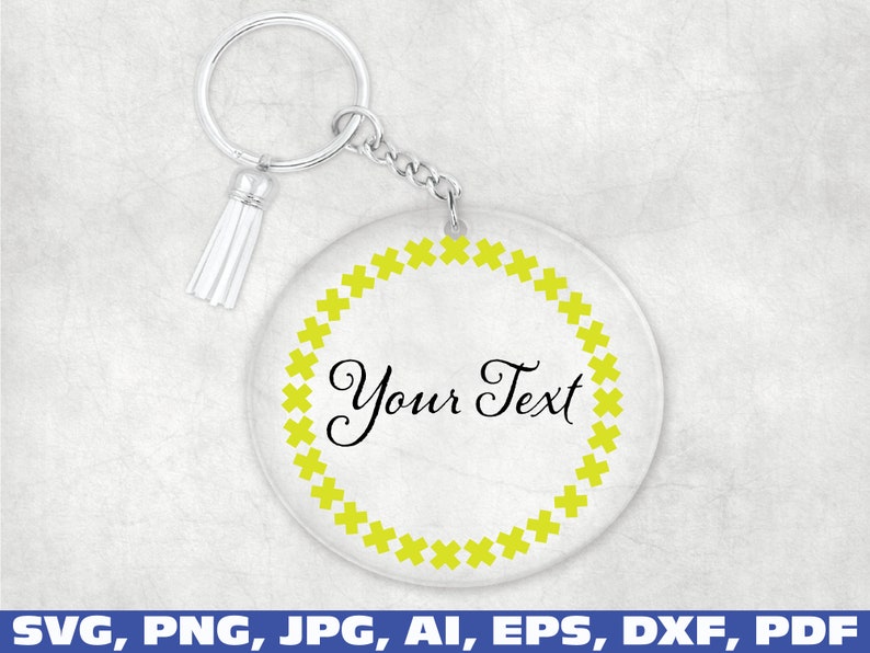 Keychain Svg Bundle Keychain Pattern SVG Circle Frame Svg - Etsy