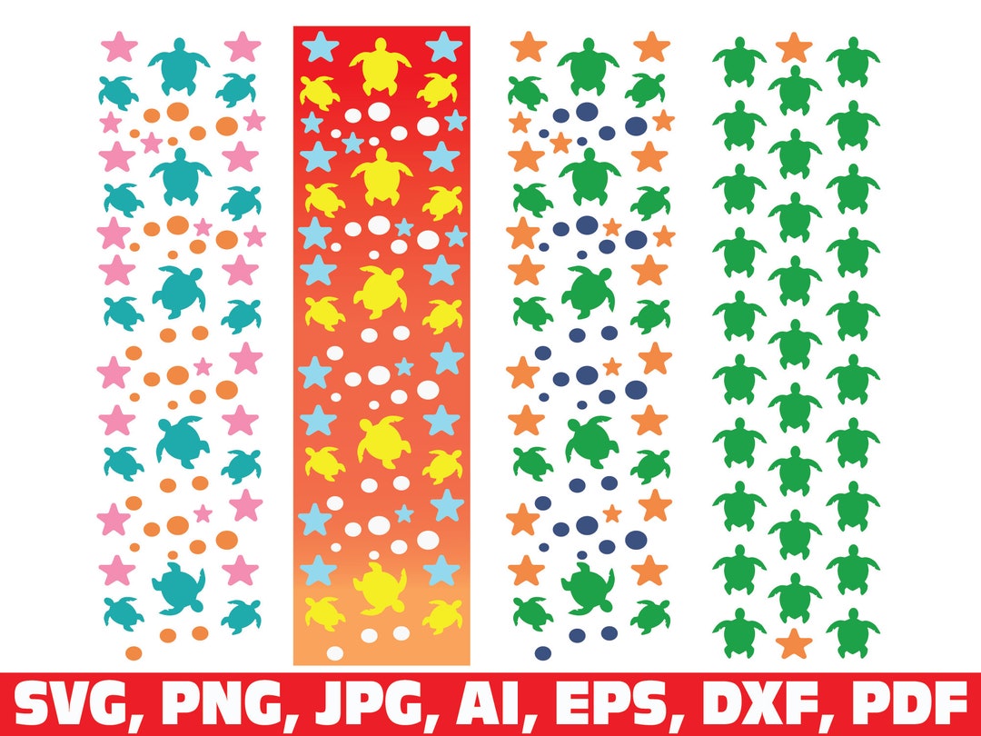 Turtle Glitter Pen Wraps Svg, Turtles Pen Wraps, Window Glitter Pen ...
