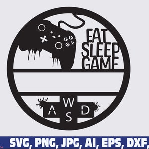 Gamer Name Frame Monogram Dxf Svg Png, Video Game Name Sign Svg, Gaming ...