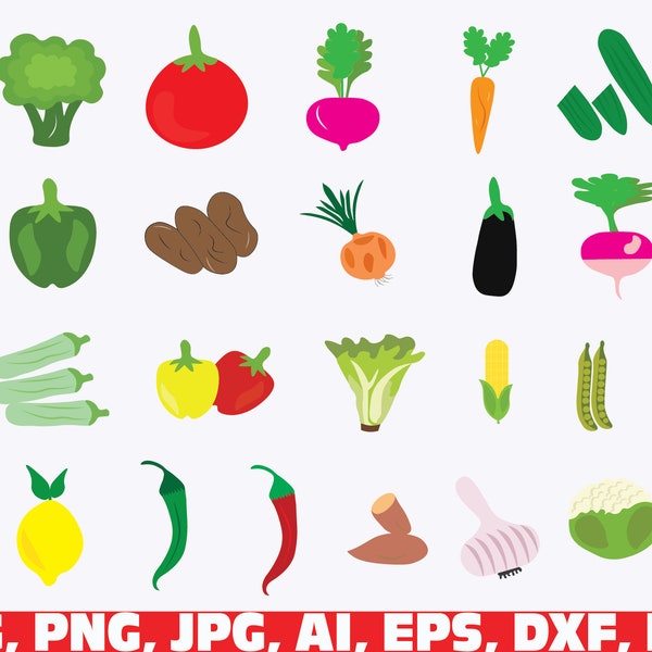 Vegetable Clipart - Etsy