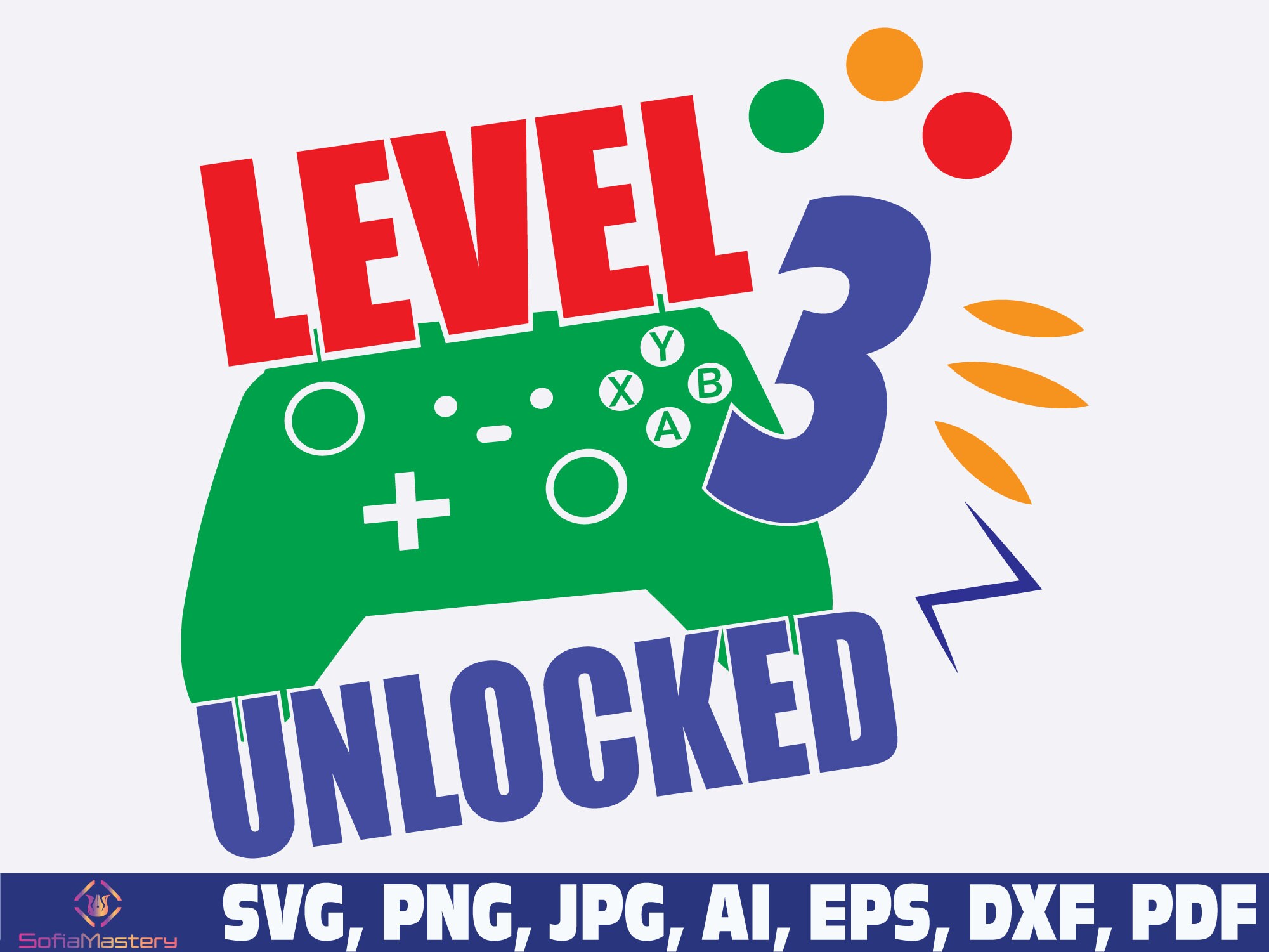 Level 3 Unlocked Svg 3rd Svg Gamer Svg Video Game Birthday | Etsy UK