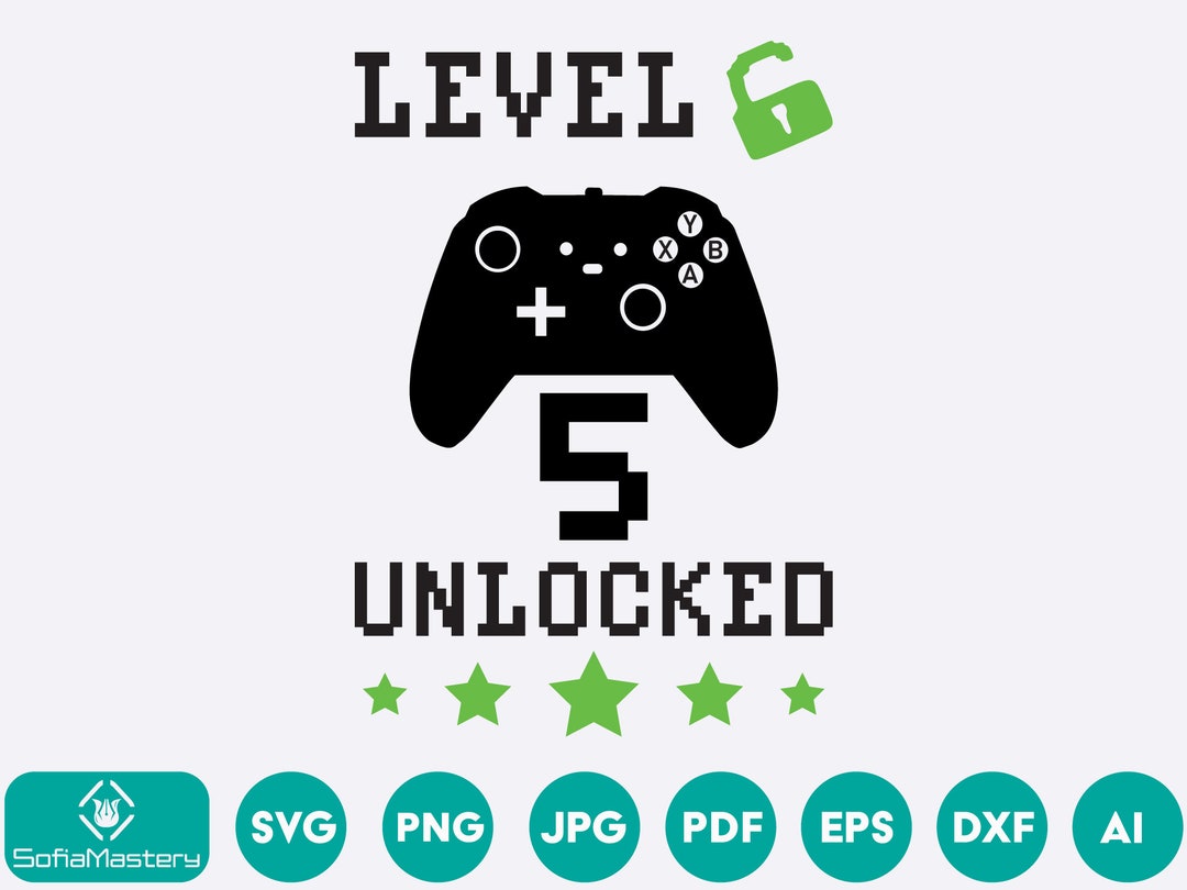 Level 5 Unlocked Svg 5th Svg Gamer Svg Video Game Birthday - Etsy