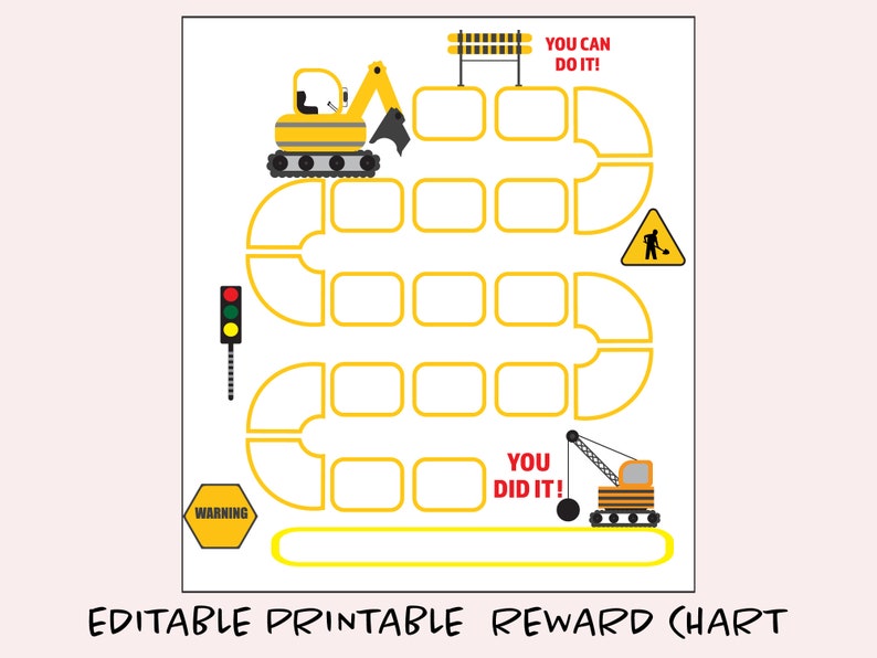 Editable Construction Reward Chart Printable Reward Chart - Etsy