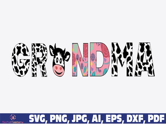 Cow Grandma Svg Cow Family Svg Png Cow Dad Brother Sister | Etsy