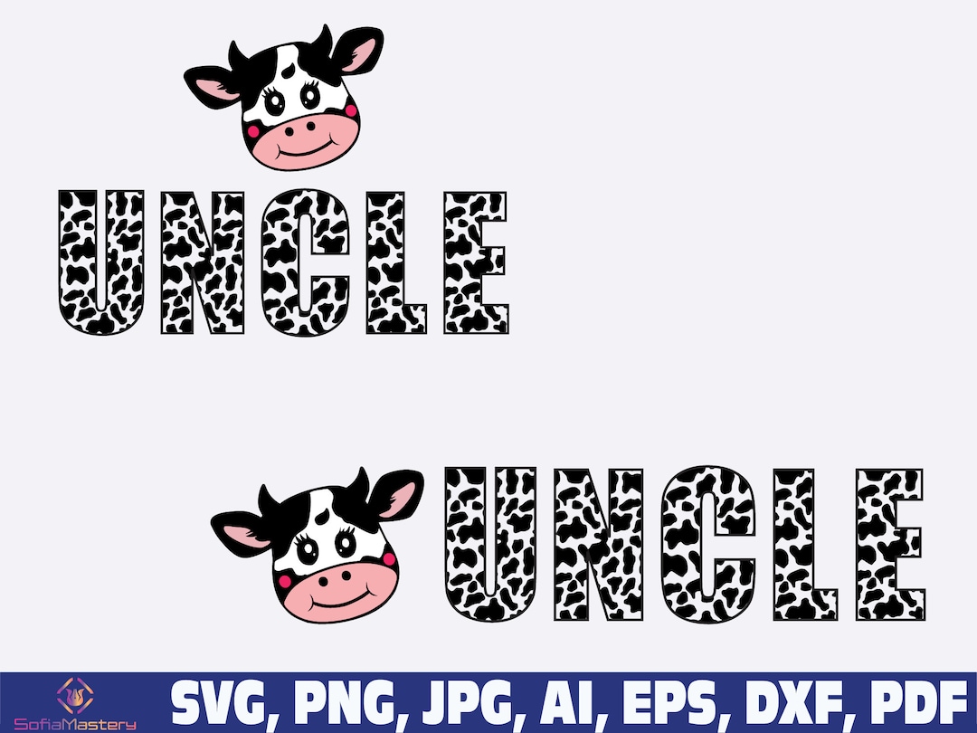 Cow Uncle Svg, Cow Face Uncle Svg Png, Cow Face Svg Png, Cow Family Svg ...