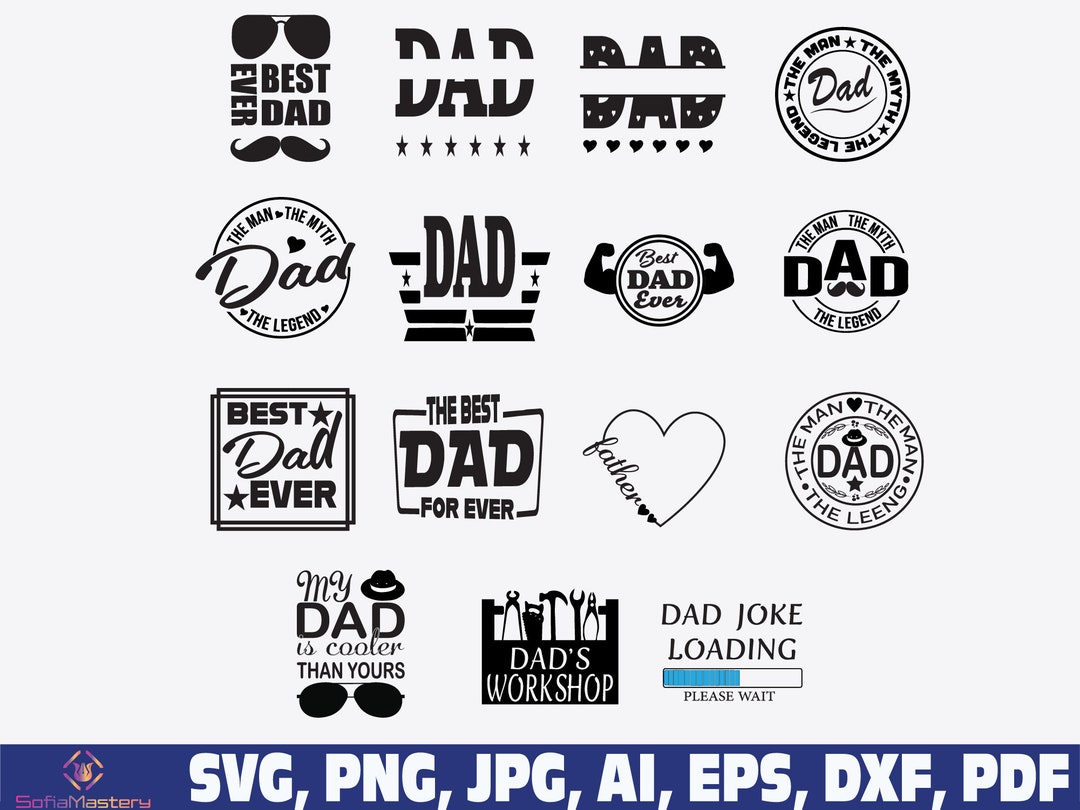 Dad Svg Png Dad Svg Bundle Father's Day Svg Png Dada - Etsy