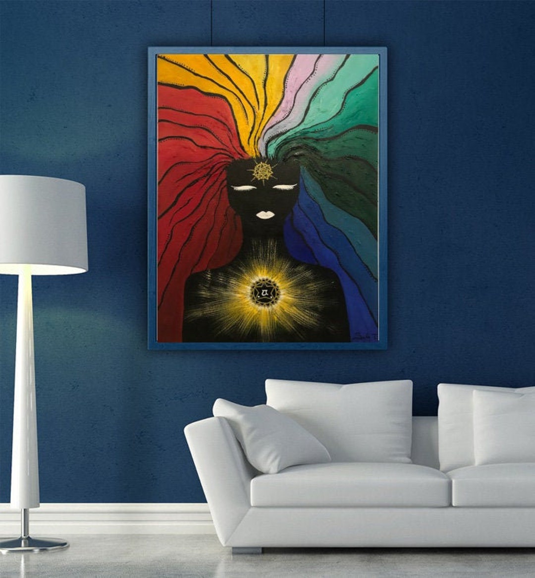 Colourful Textured Spiritual Painting on Canvas – Original Mystical ...