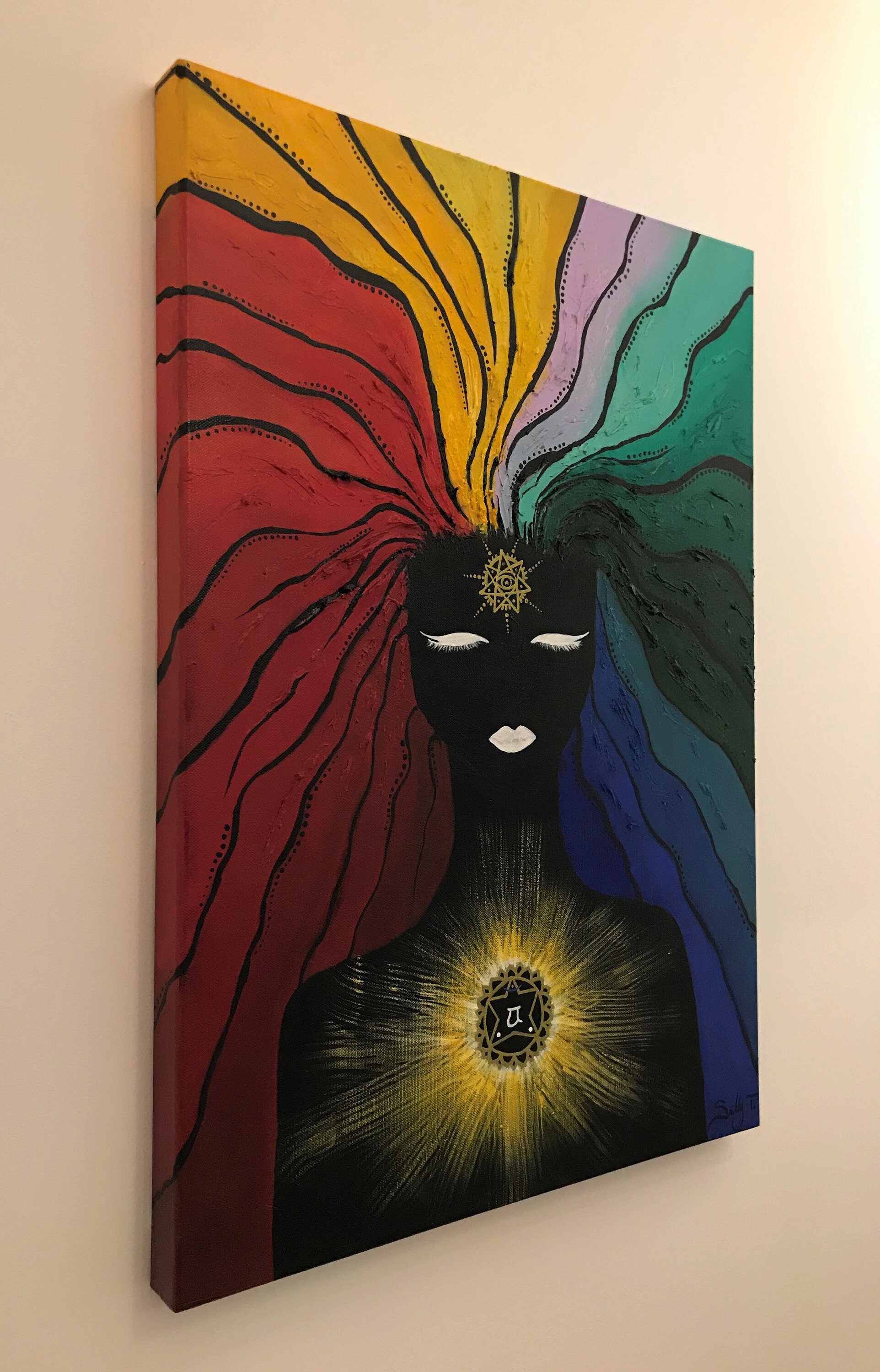 Colourful Textured Spiritual Painting on Canvas – Original Mystical ...