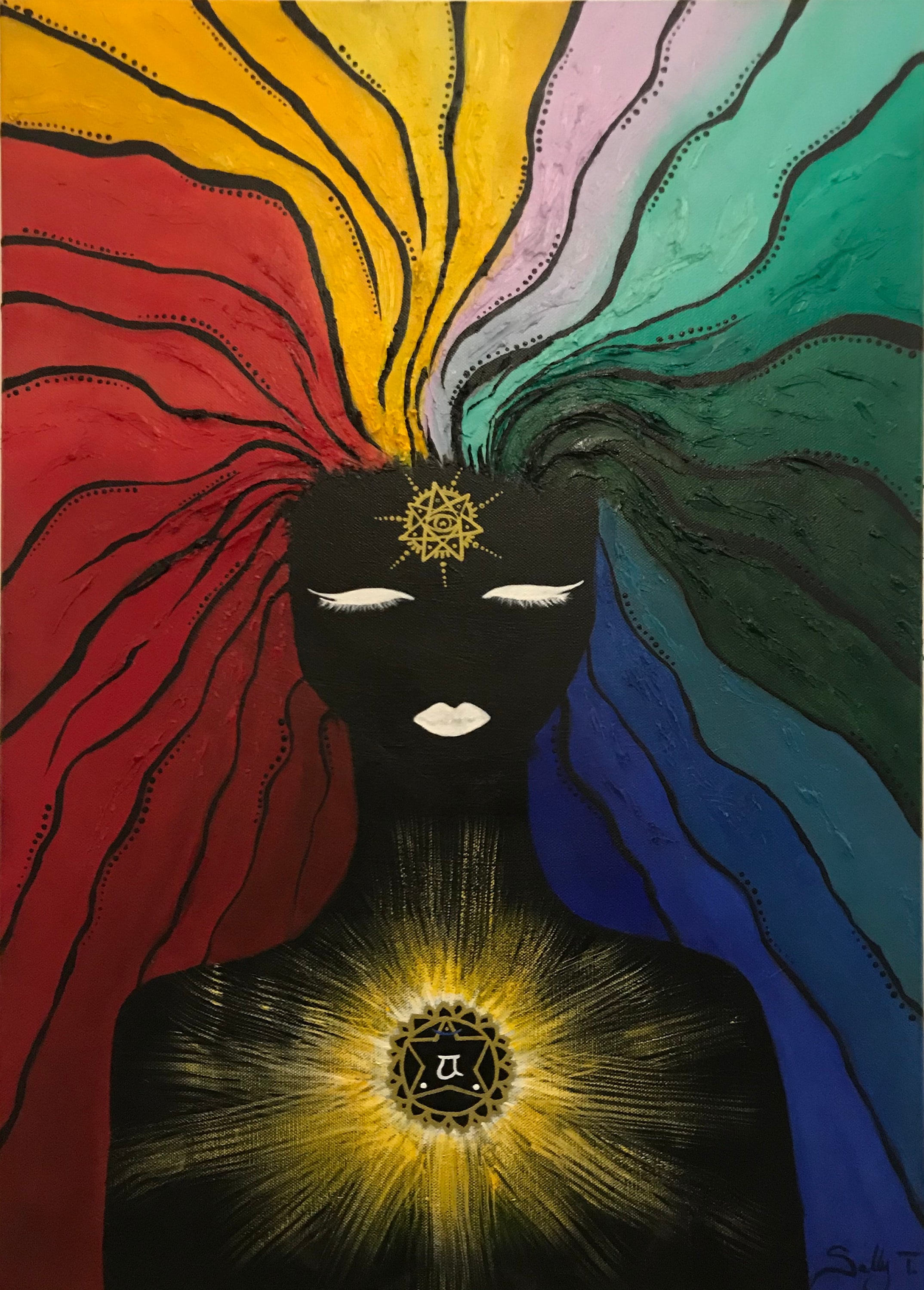 Colourful Textured Spiritual Painting on Canvas – Original Mystical ...