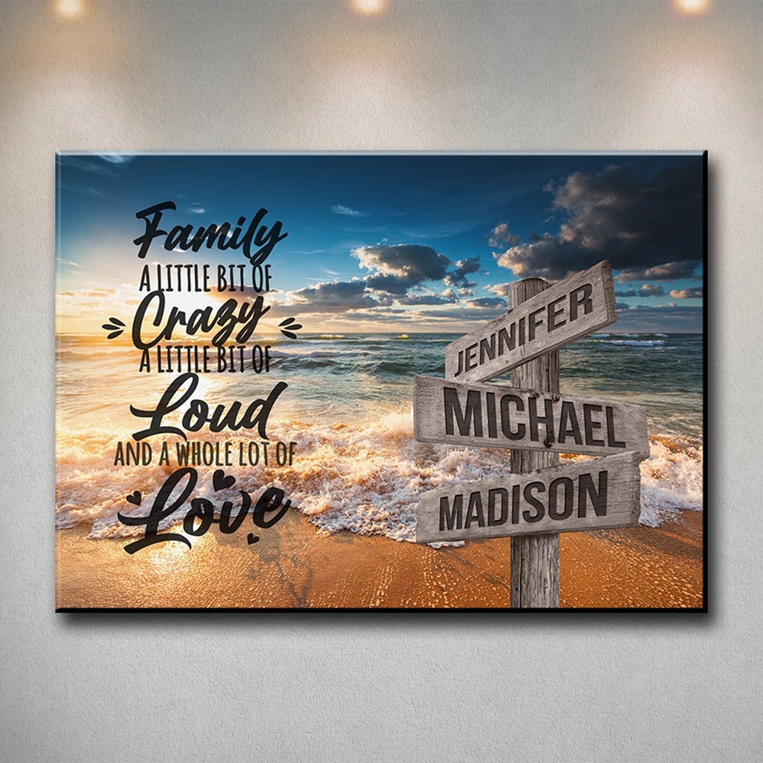 Ocean Sunset Color With Saying 2 Multi-names Premium Canvas - Etsy