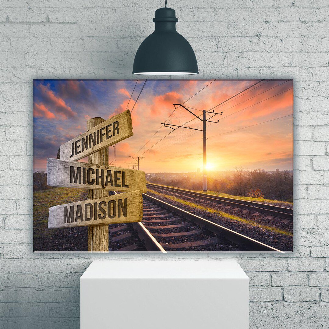 Railroad Track Color Multi-names Premium Canvas 2 - Etsy