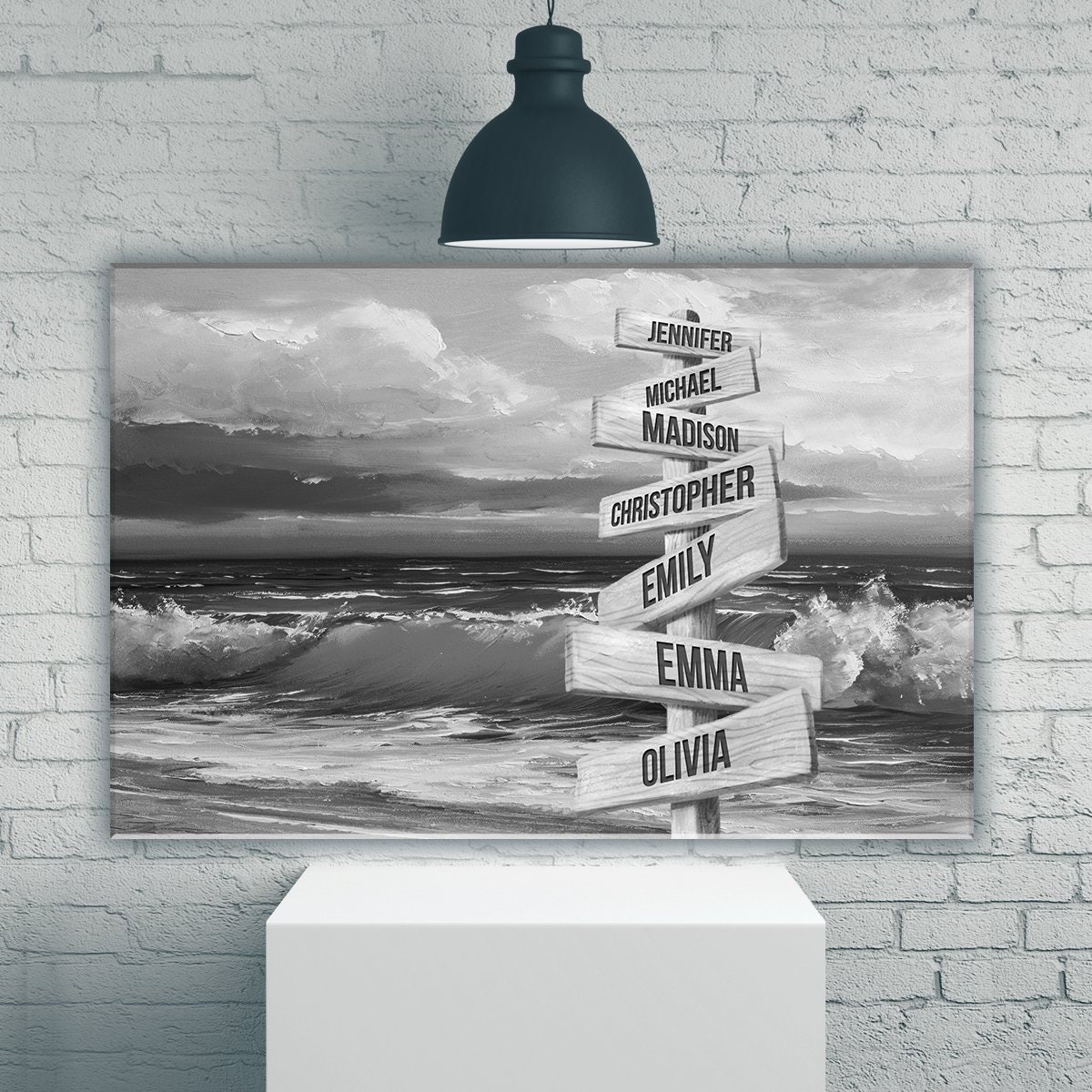 Beach Oil Painting Multi-names Premium Canvas - Etsy