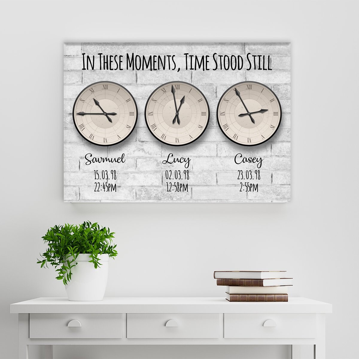 Time Stood Still Names Premium Canvas - Etsy