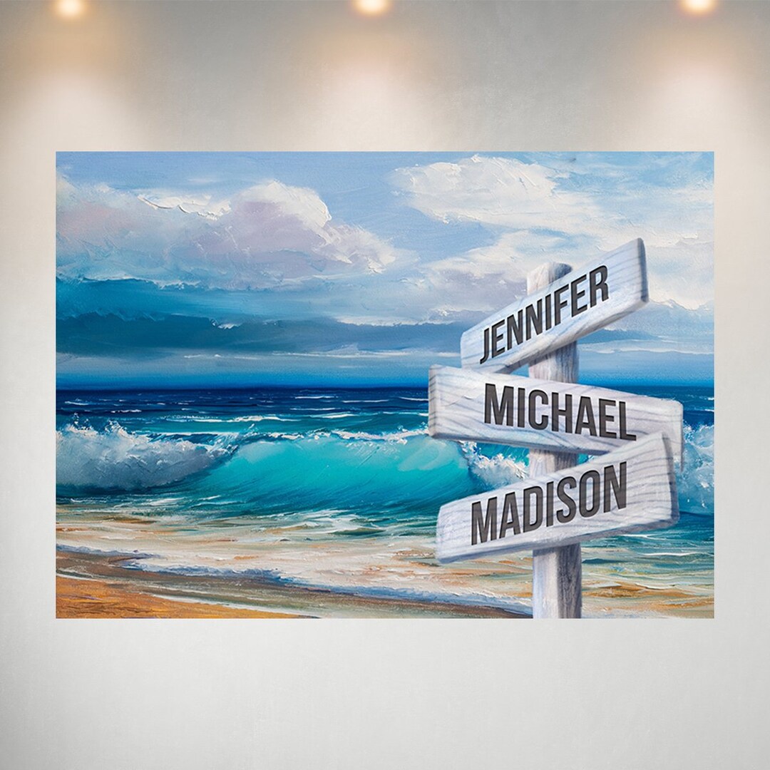 Beach Oil Painting Color Multi-names Premium Photo Print - Etsy