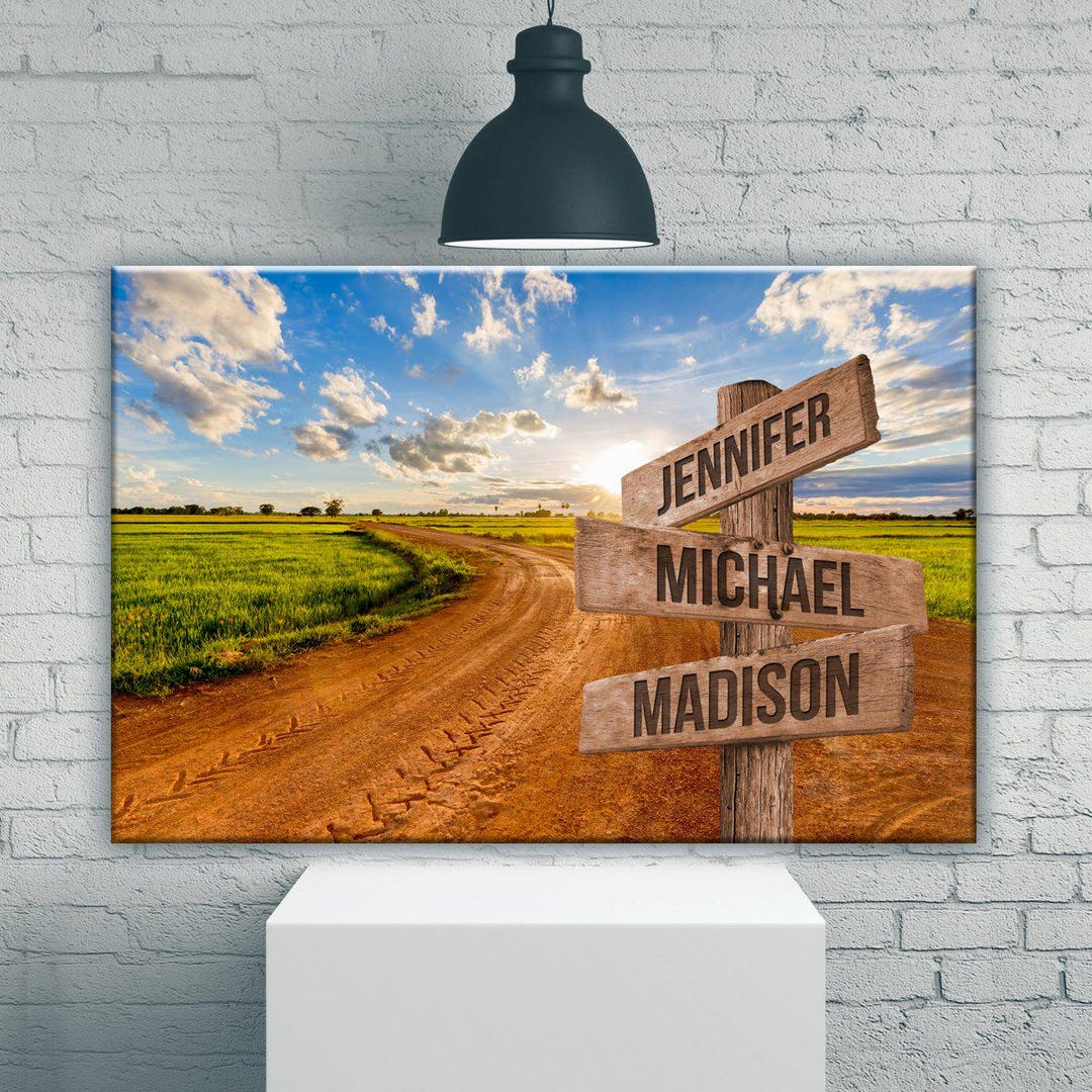 Dirt Road Color Multi-names Premium Canvas - Etsy