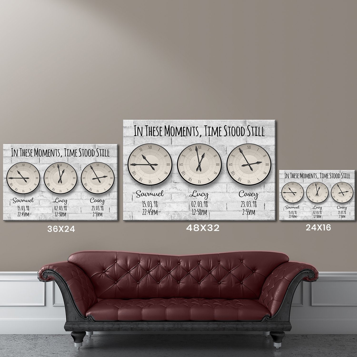 Time Stood Still Names Premium Canvas - Etsy