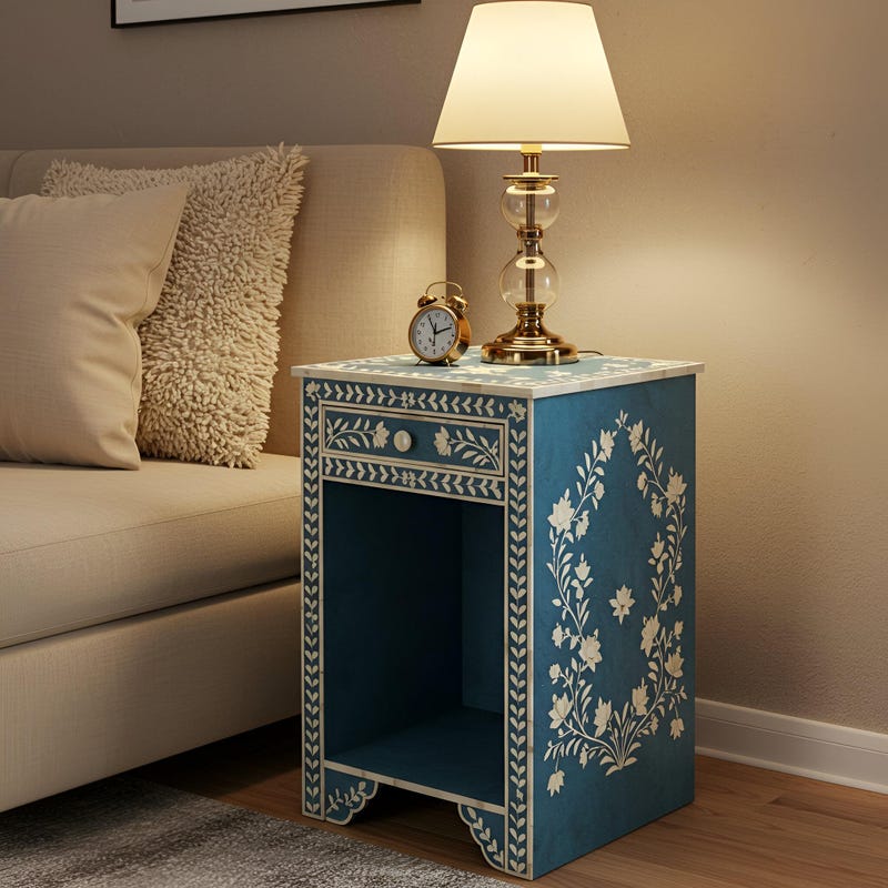 Bone Inlay End Table - Etsy
