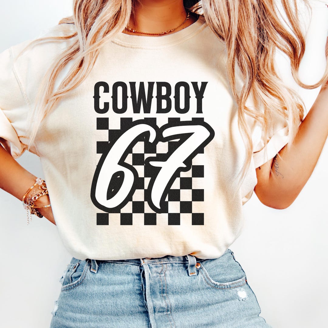 Retro Cowboy Number 67 T-shirt: Gen Z Tiktok Meme Comfort Colors Tee - Etsy