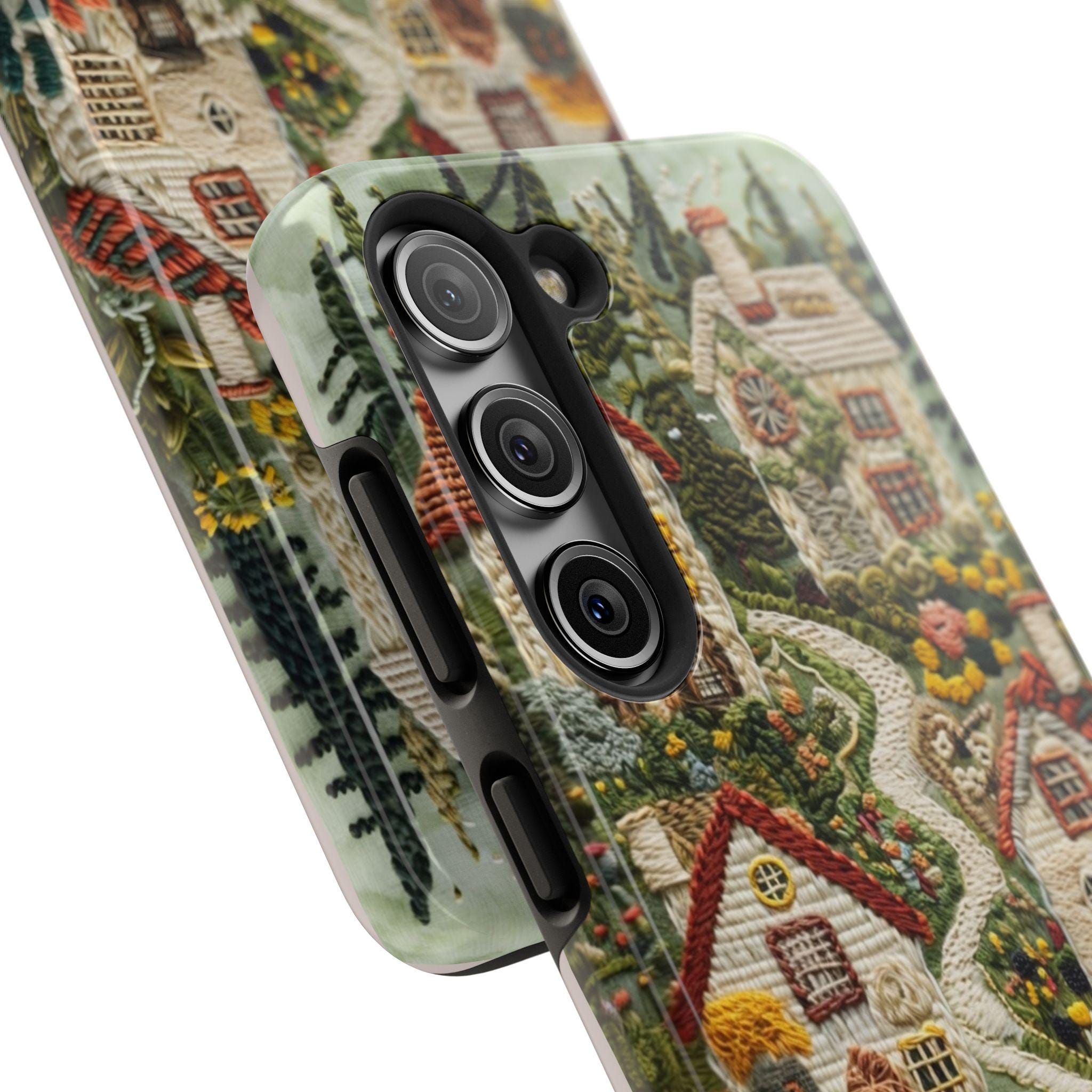 Embroidered Floral iPhone Case, Faux Embroidery, Cottage Core Floral ...