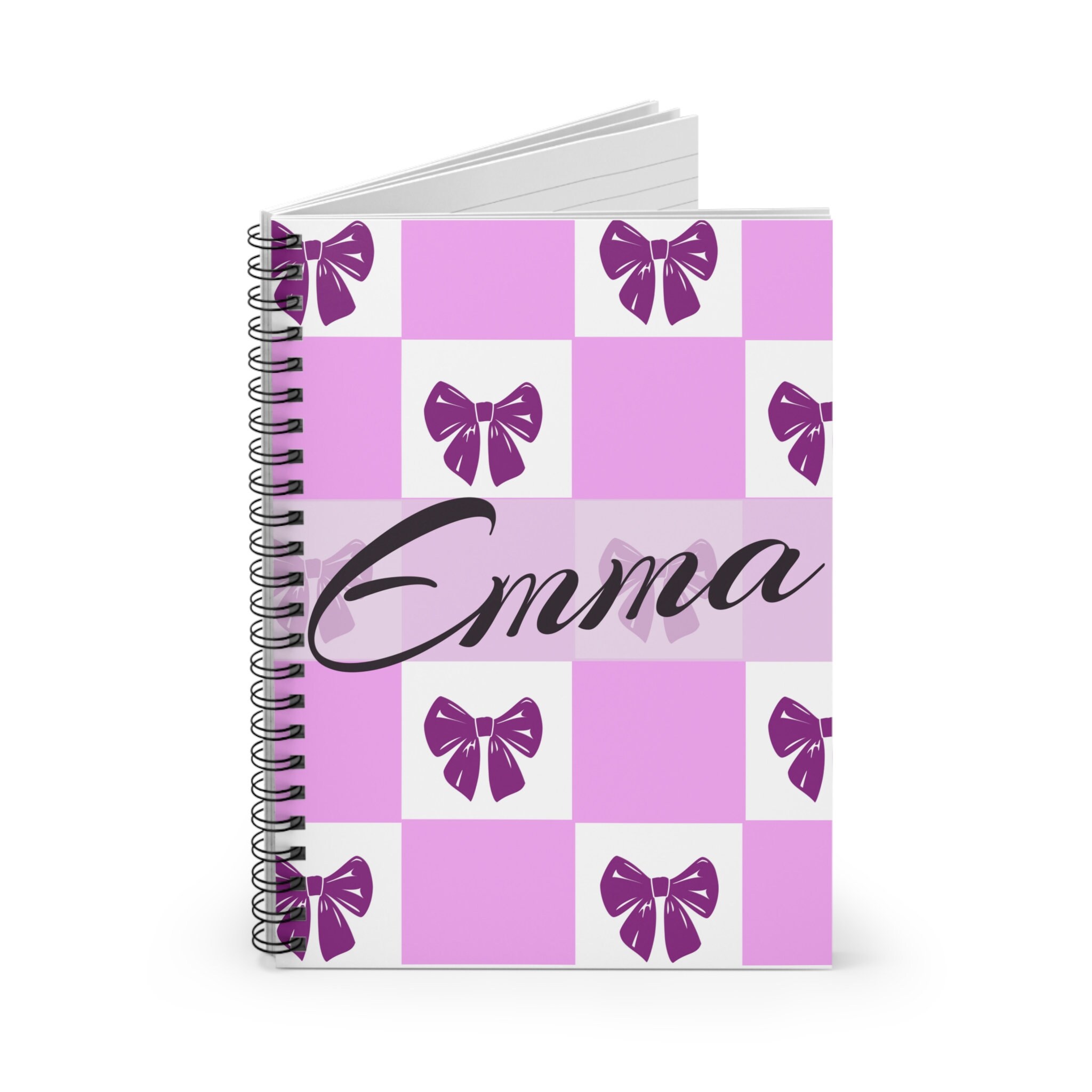 Personalized Notebook With Pink Bow Journal Customize Notebook Gift for ...