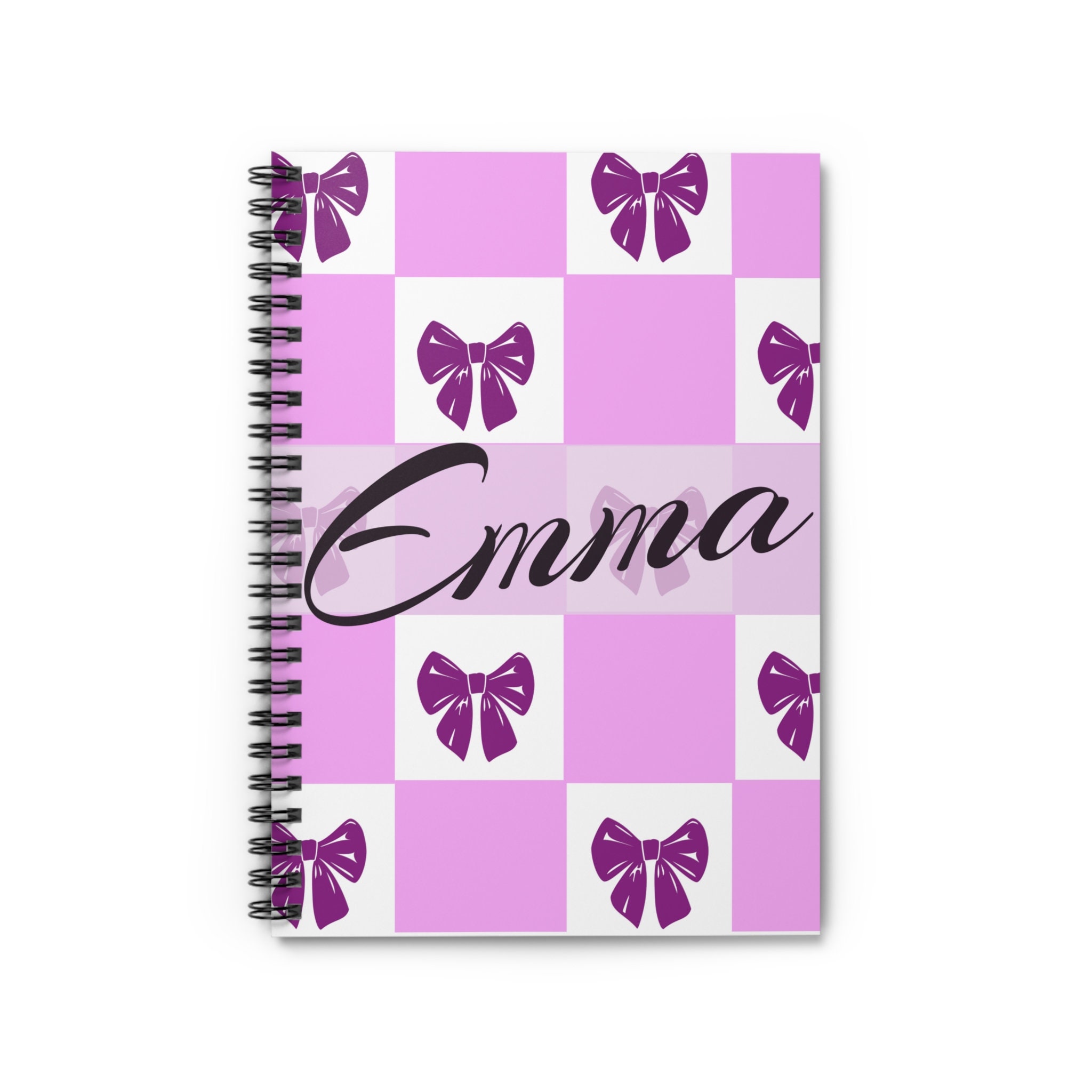 Personalized Notebook With Pink Bow Journal Customize Notebook Gift for ...