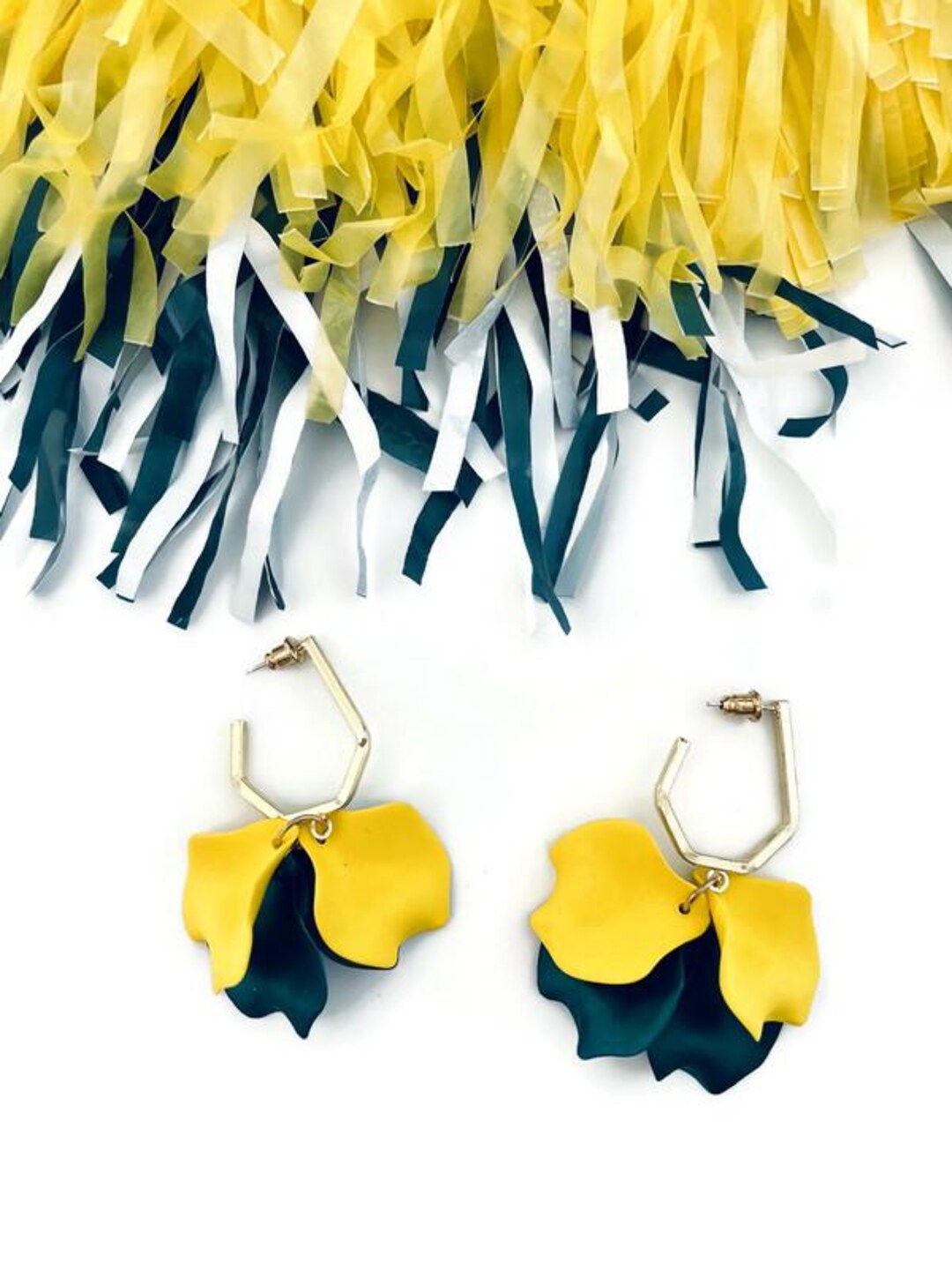 Green and Gold Earrings | WM Tribe | Tribe Earrings | Lightweight ...