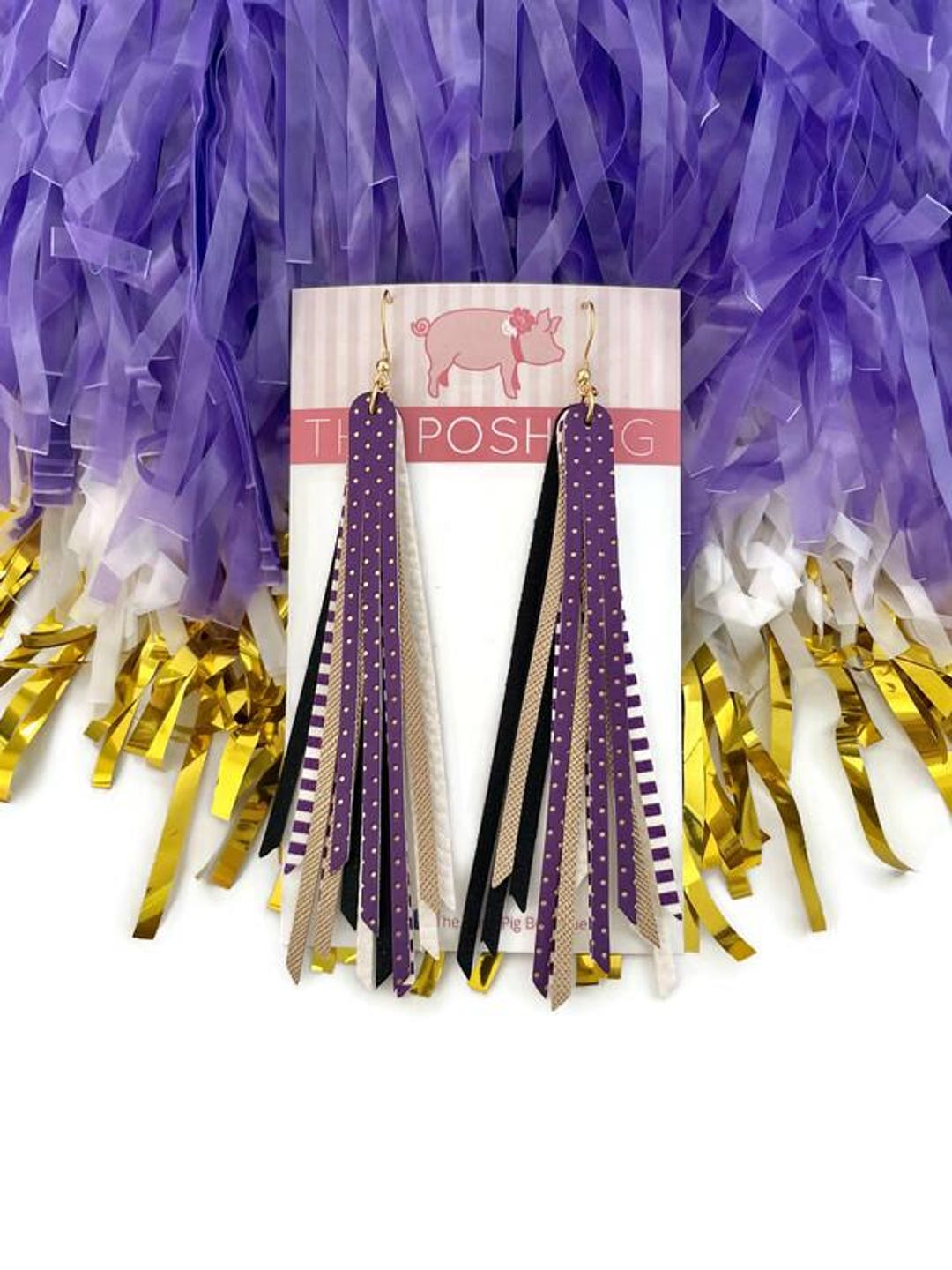 Purple and Gold Earrings Game Day Earrings Catamount Earrings Modern ...